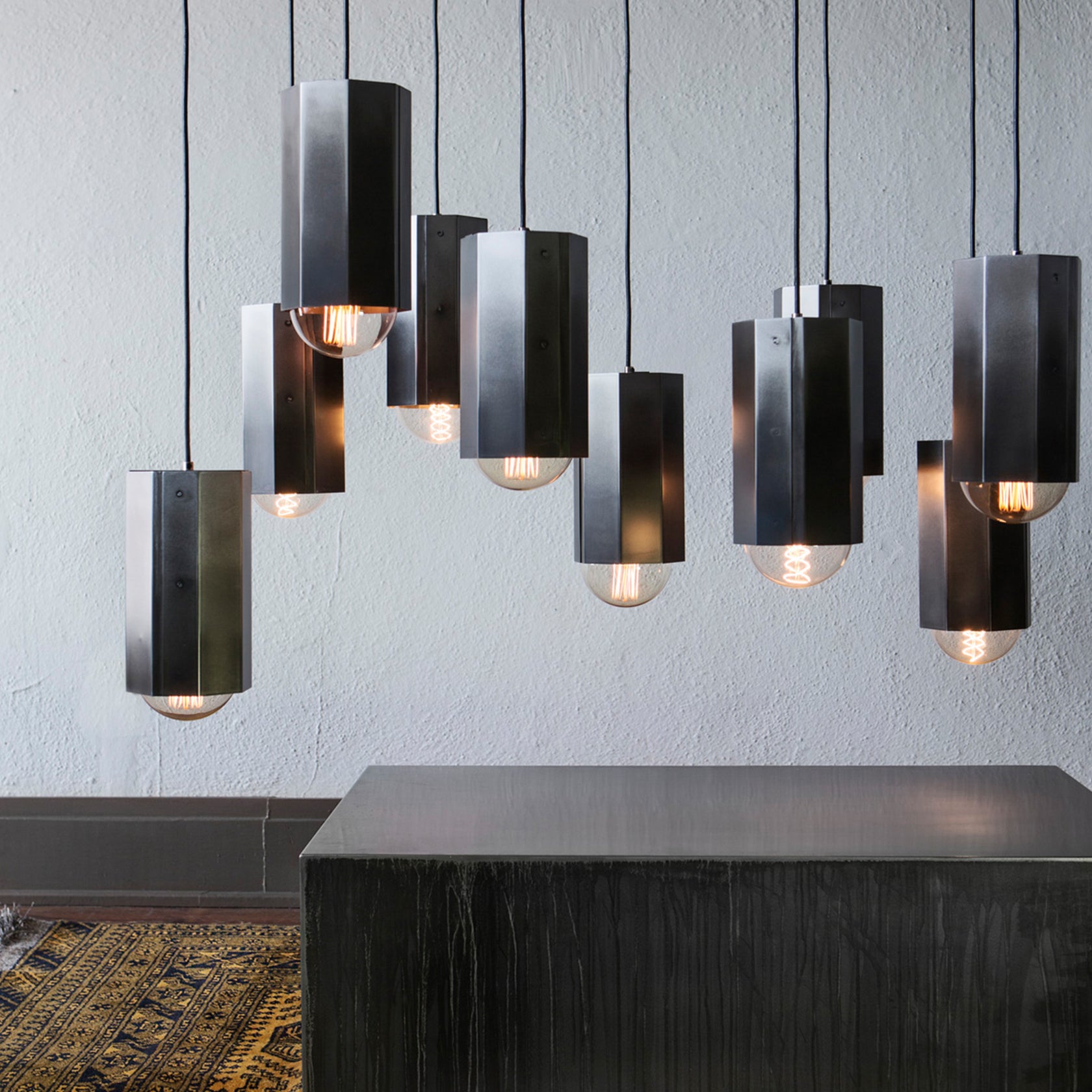 HEX Multi-Pendant Chandelier – Custom Steel Chandelier USA | John Beck ...